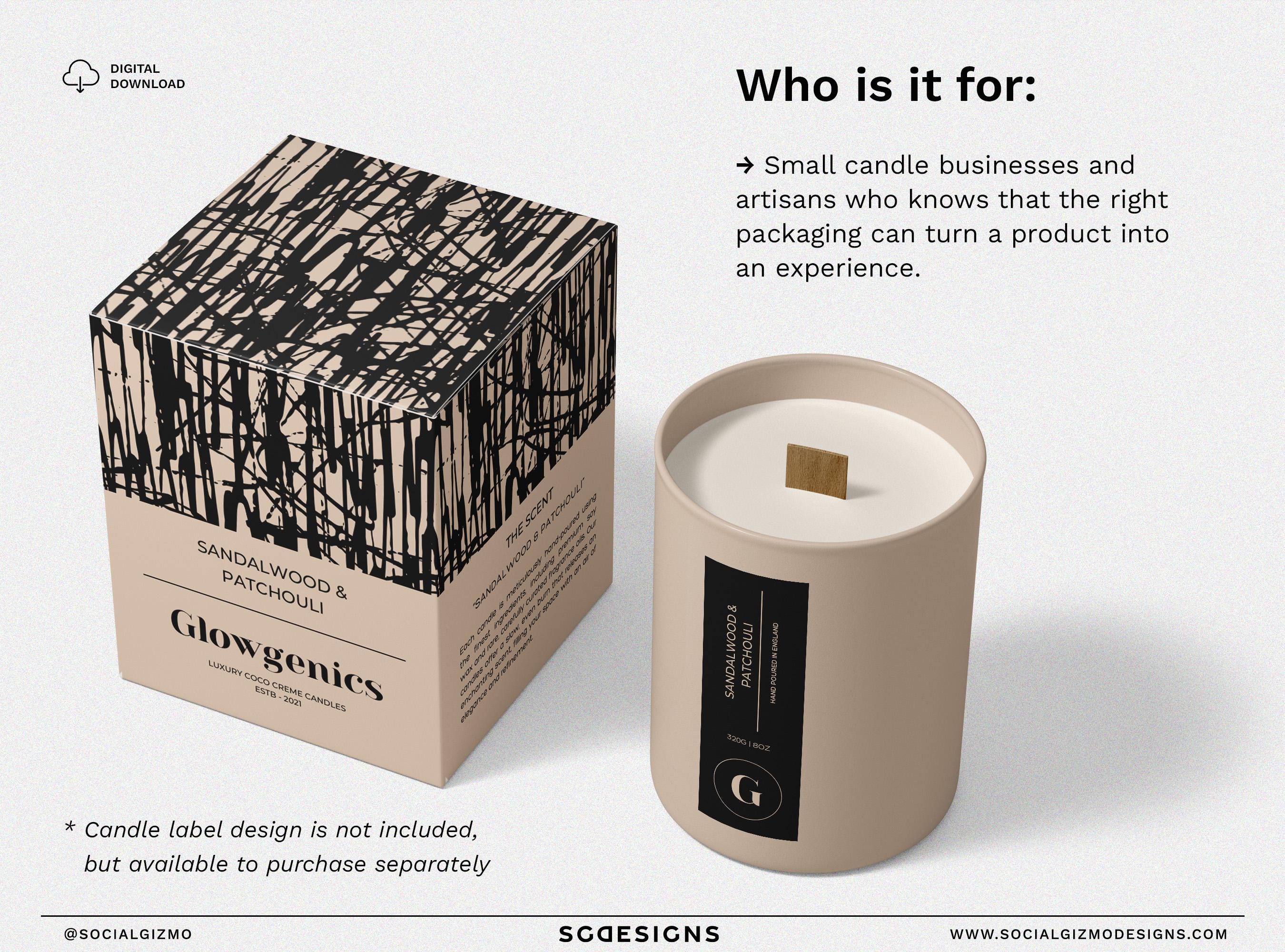 Luxury Candle Box Template: Modern Packaging Design Editable in Canva ...