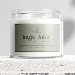 Sage Logo Design, Aromatherapy Logo, Elegant Logo Design, Professional ...