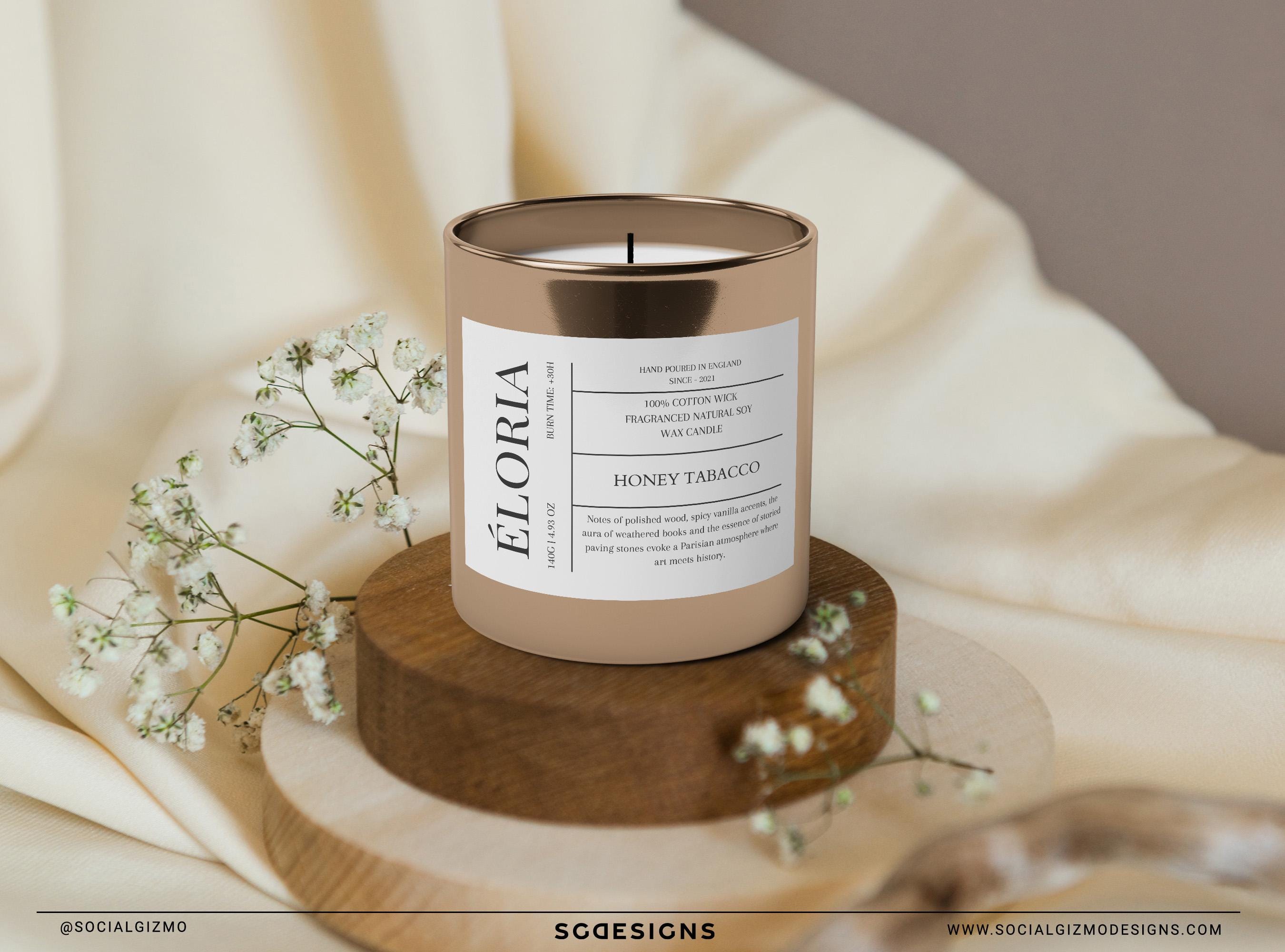Minimal Luxury Candle Label Templates, Modern Candle Packaging Design ...