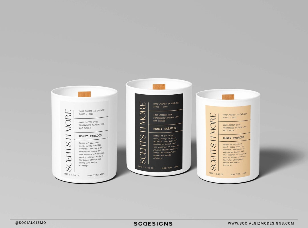Black Luxury DIY Candle Label Templates, Modern DIY Candle Label Design ...