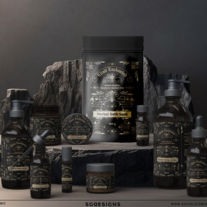 DIY Black Witchy Skincare Labels, Luxury Alchemy DIY Potion Label, DIY ...