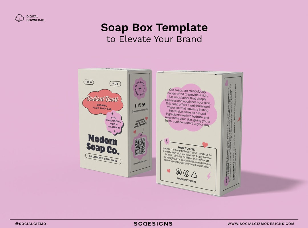 DIY Retro Soap Box Design, Playful Retro Soap Box Design Template, DIY ...