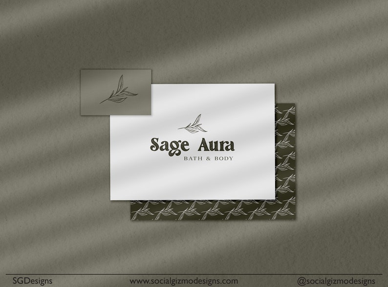 Sage Logo Design, Aromatherapy Logo, Elegant Logo Design, Professional ...