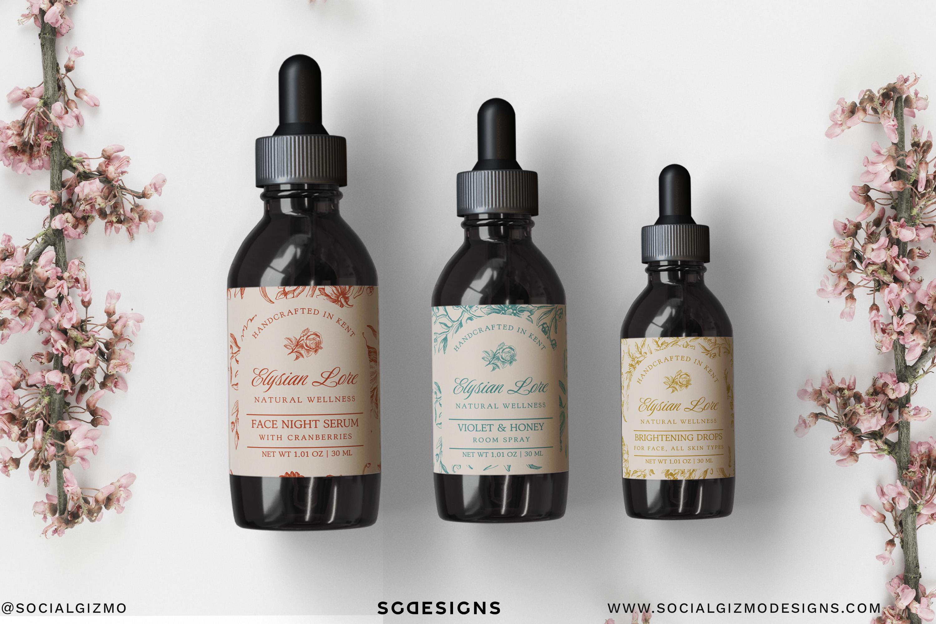 Vintage Parisian Dropper Label Template: Ornate Floral Serum Label ...
