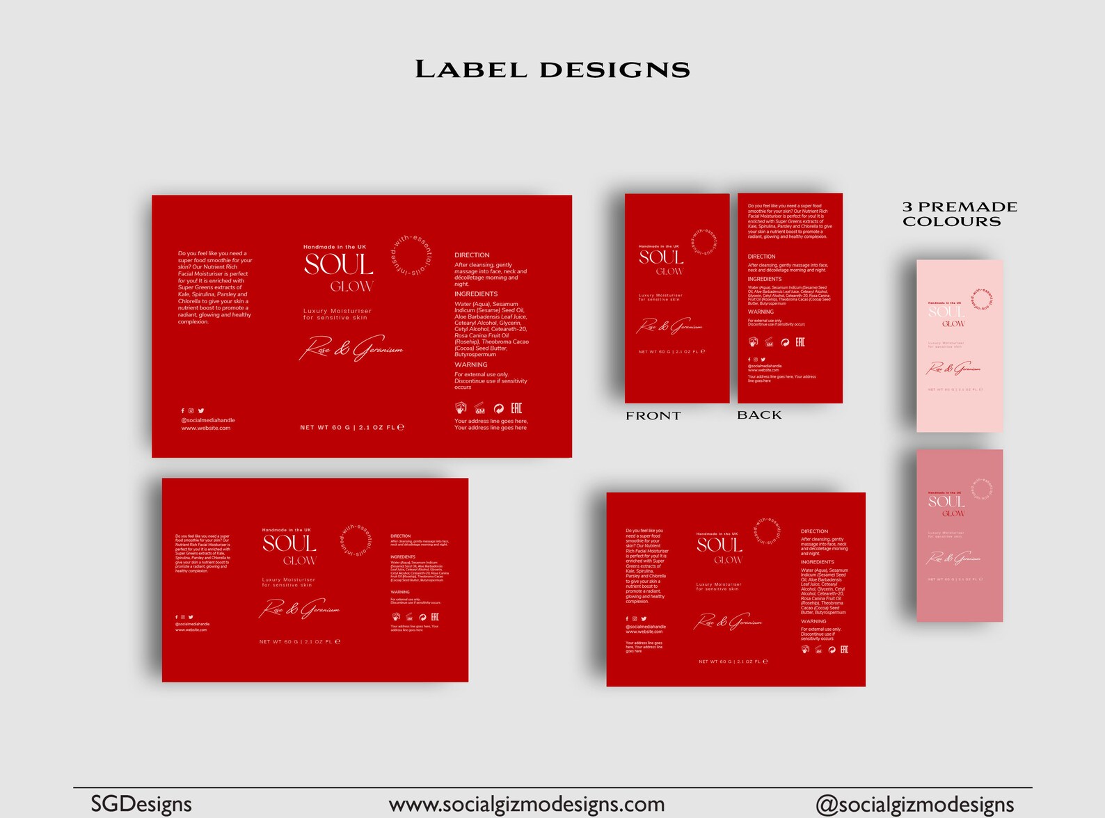 Cosmo Bottle Labels Red Cosmetic Bottle Labels Modern Pink - Etsy