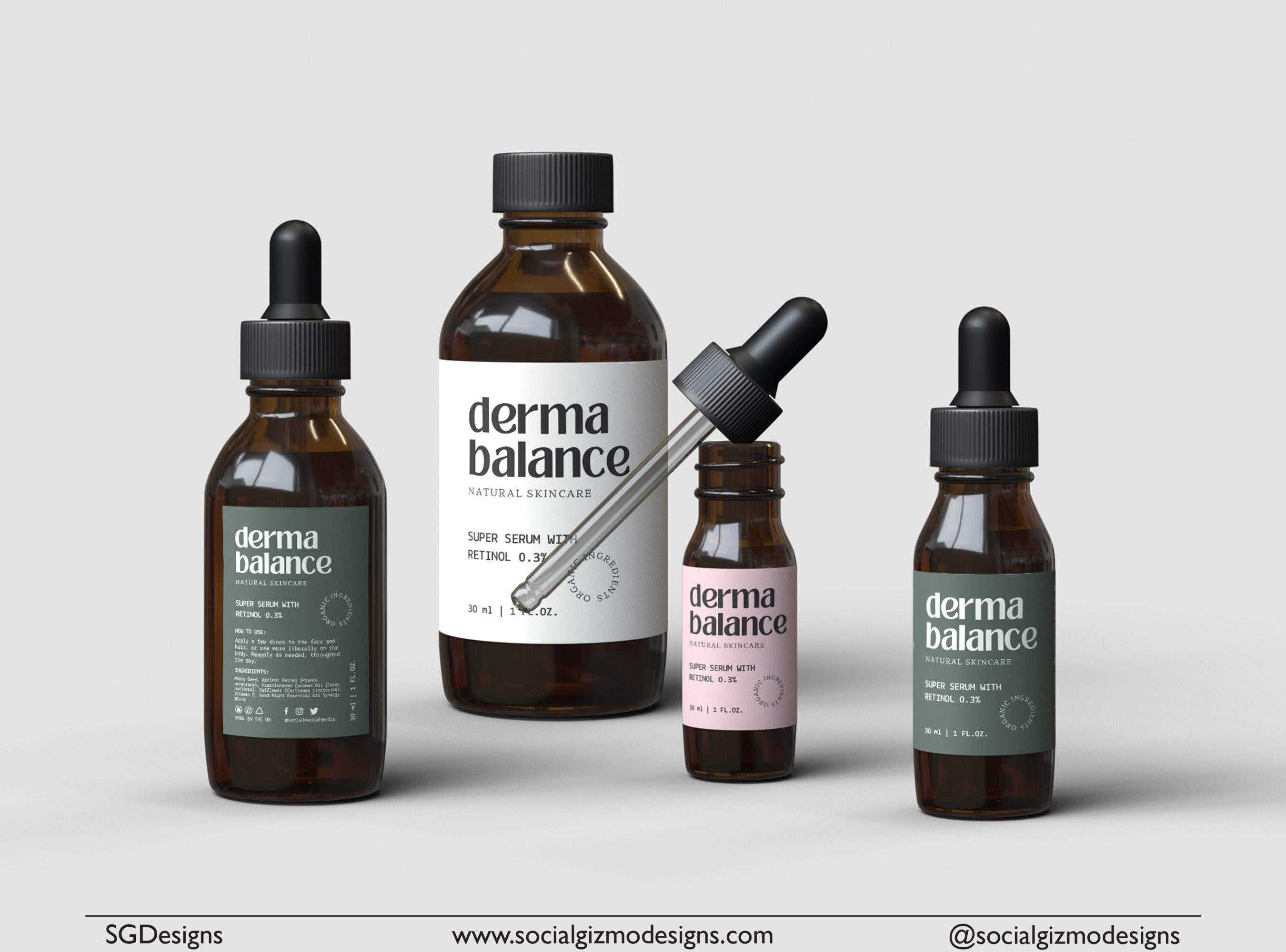 DIY Dropper Label Template, Modern Serum Label Design, Editable Dropper ...