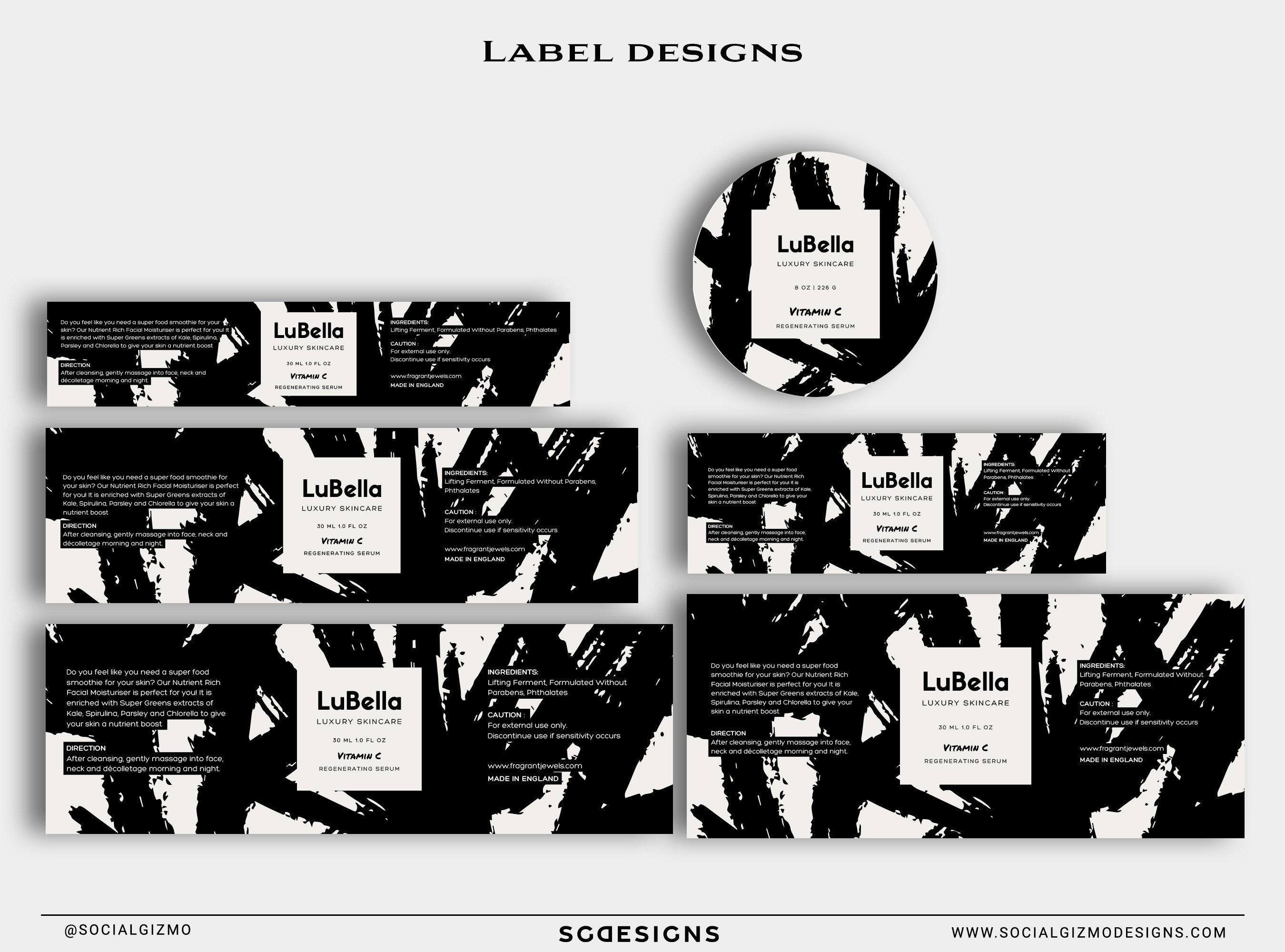 DIY Wrap Around Skincare Label Templates Modern Editable - Etsy