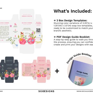 Floral Soap Box Design, Playful Soap Box Design Template, DIY Elegant ...