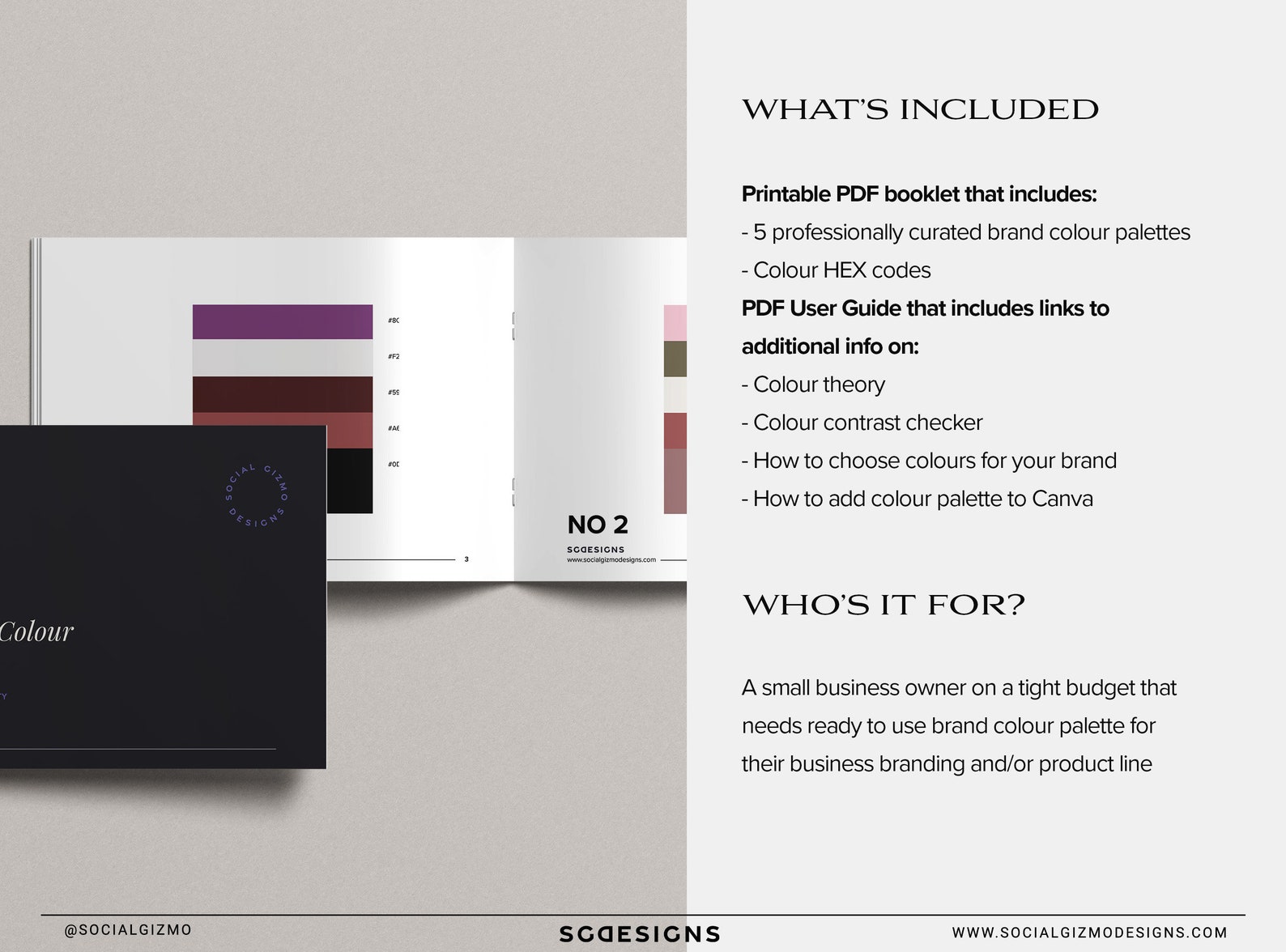 Feminine Brand Color Palette: Sophisticated Colour Schemes (PDF Booklet ...