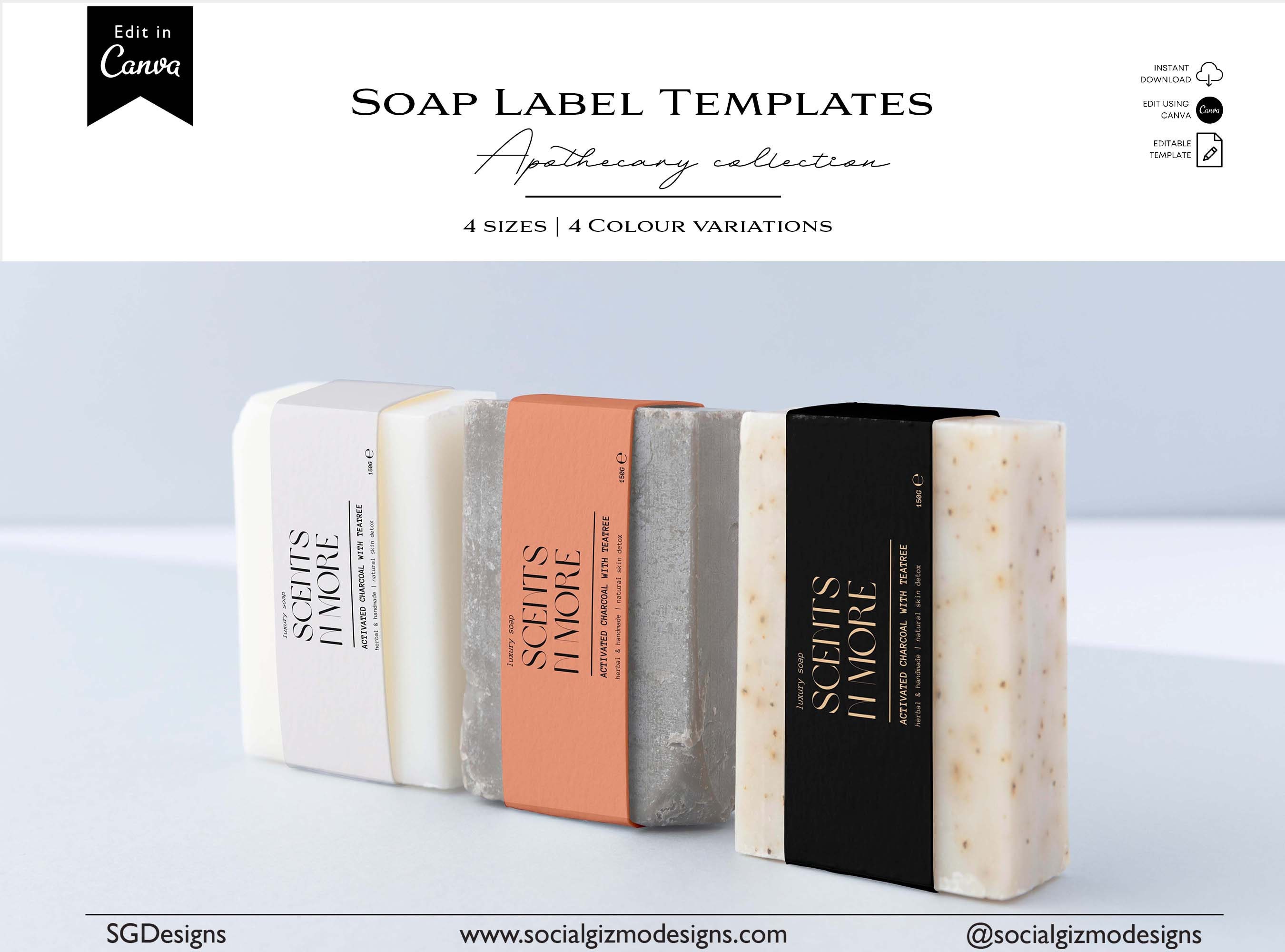 Black Soap Label Template Apothecary Soap Label Editable - Etsy UK