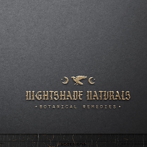 Gothic Raven and Moon Logo, Witchcraft Raven Logo, Apothecary Raven ...