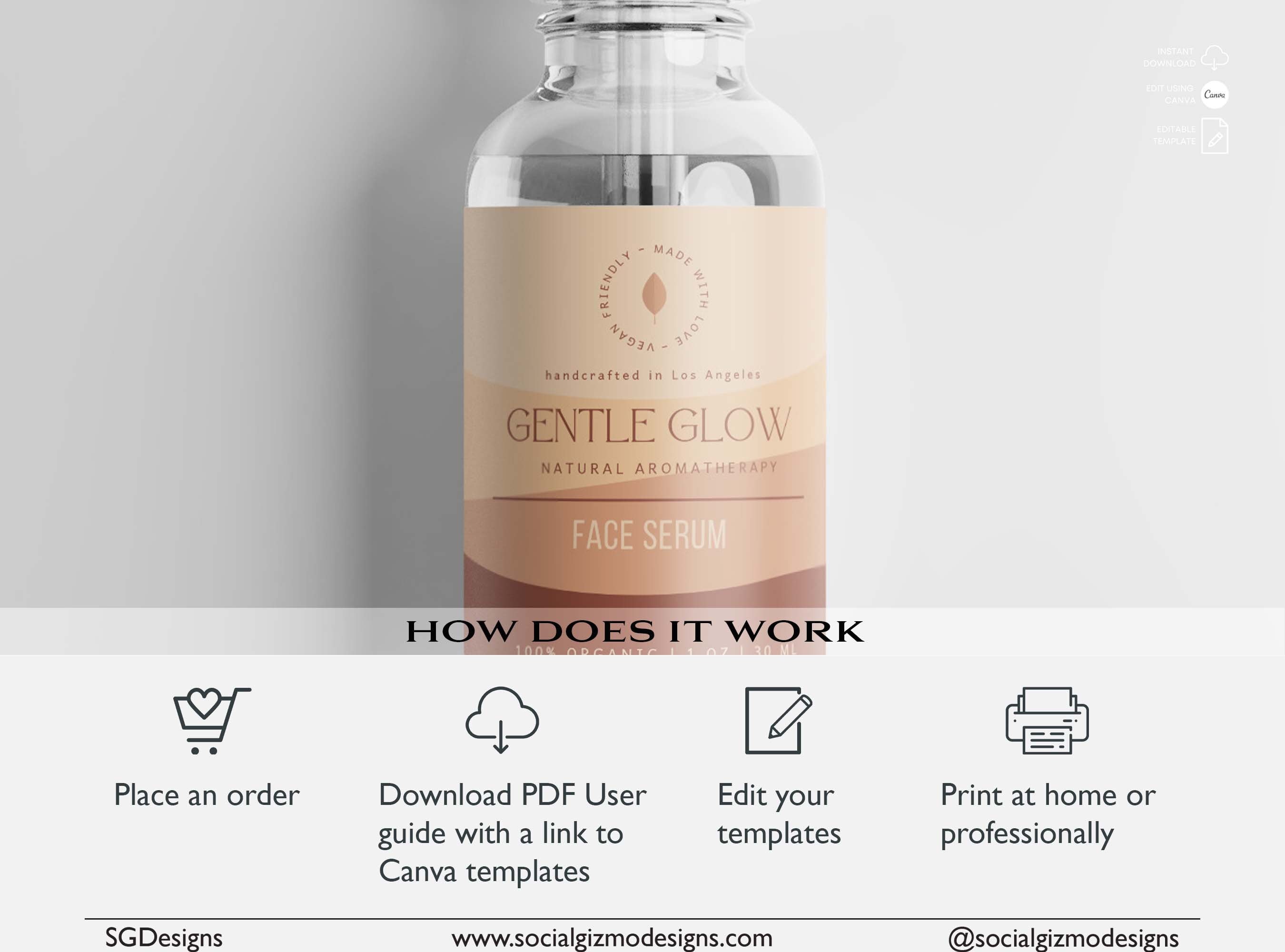 Dropper Label Template, Boho Dropper Label Design, Modern Dropper Label ...