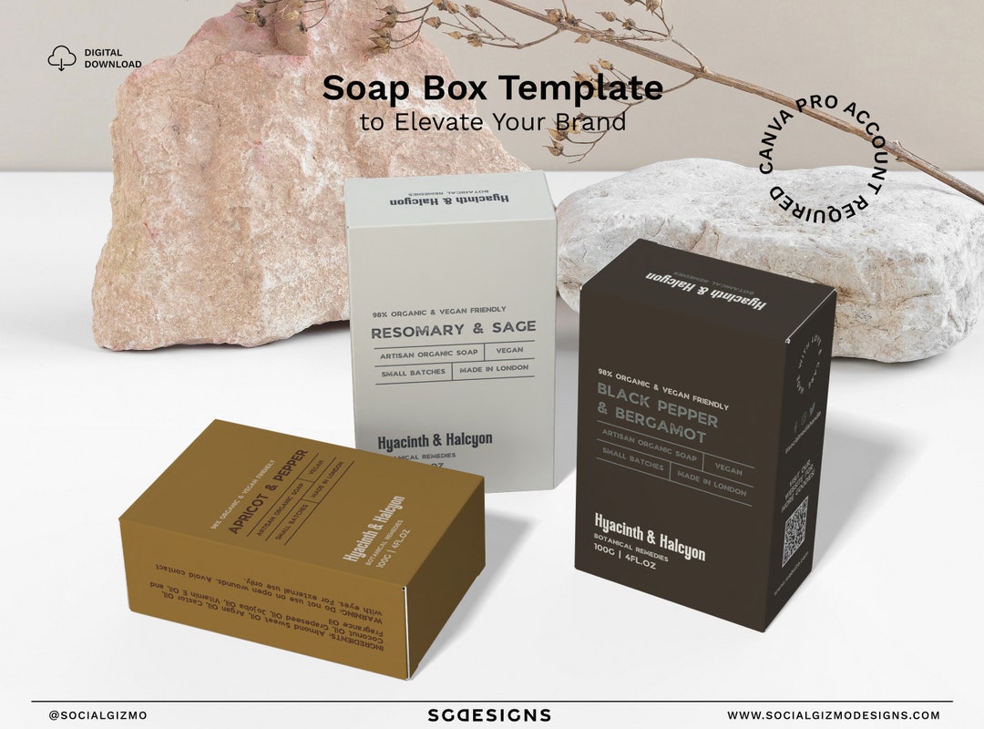 Apothecary Soap Box, Vintage Farm DIY Soap Box Design Template, Elegant ...