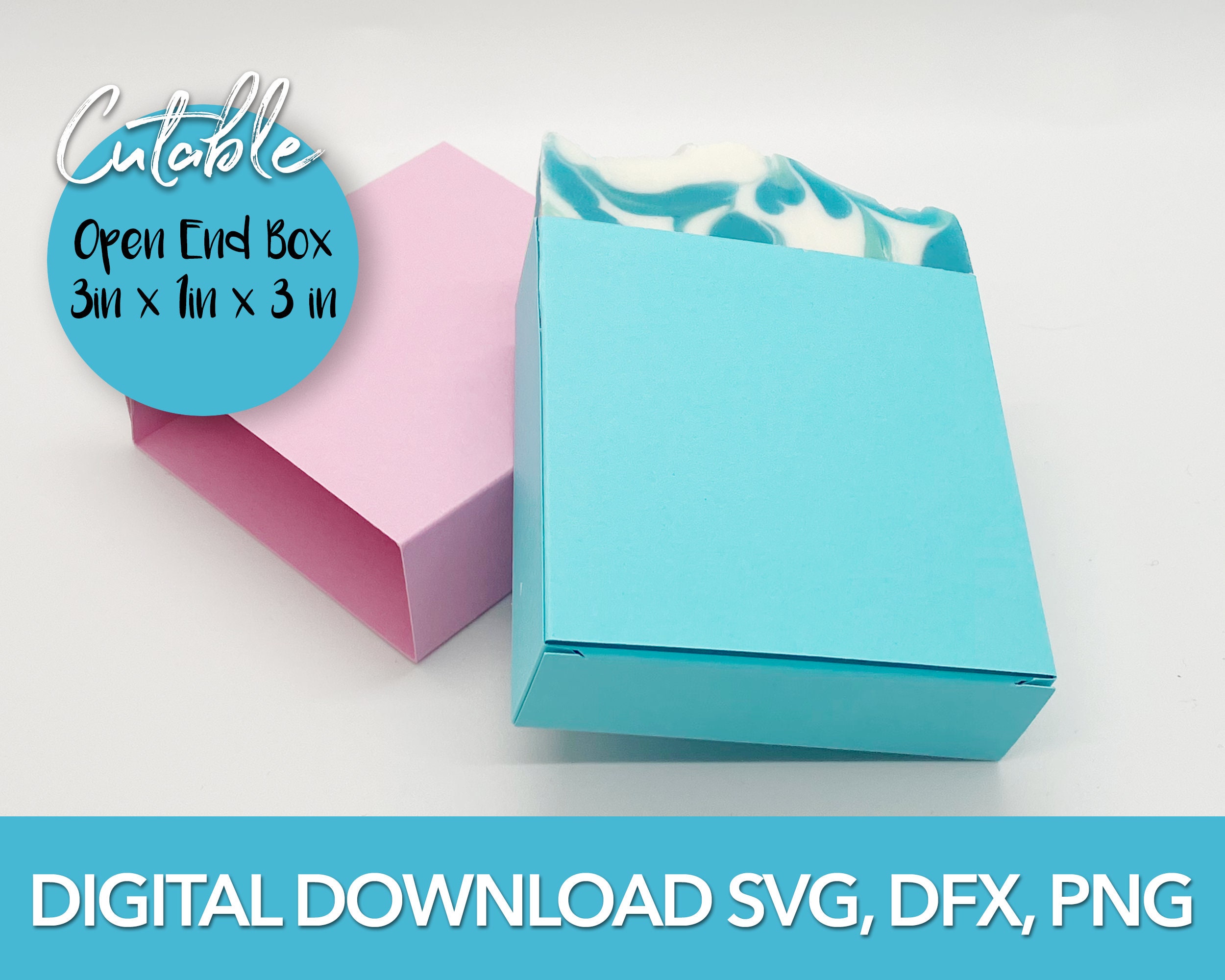 Square Box Template Open End Cricut SVG Silhouette DFX - Etsy