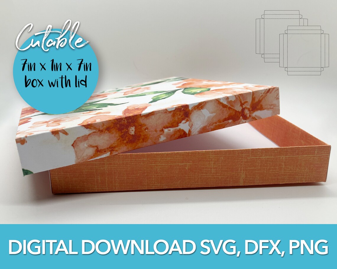 Large Square Box With Lid, Cricut SVG, Silhouette DFX, Digital Download ...