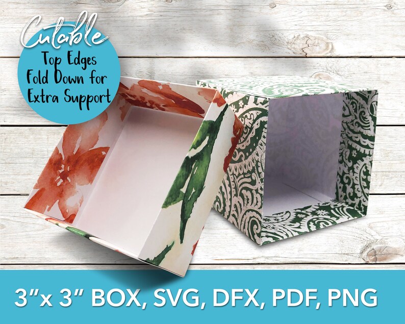 Square Box With Lid Template Box SVG for Cricut Box File for - Etsy Canada