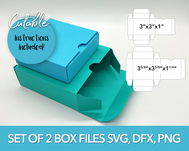 Box Template Set Square Box Cricut SVG Silhouette DFX - Etsy UK