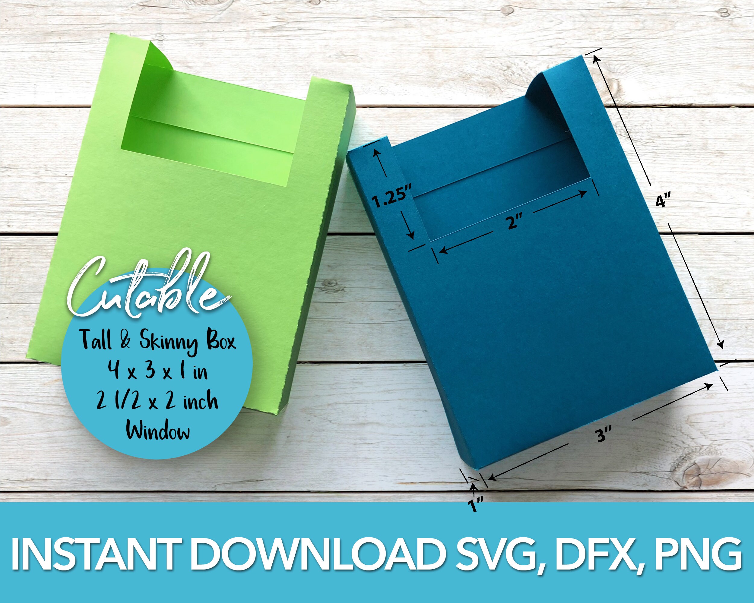 Tall and Skinny Box Template Box SVG for Cricut Box File for - Etsy