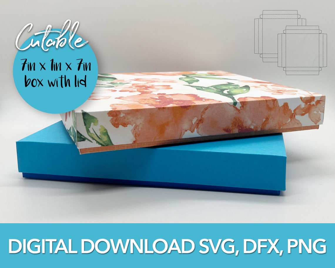 Large Square Box With Lid, Cricut SVG, Silhouette DFX, Digital Download ...