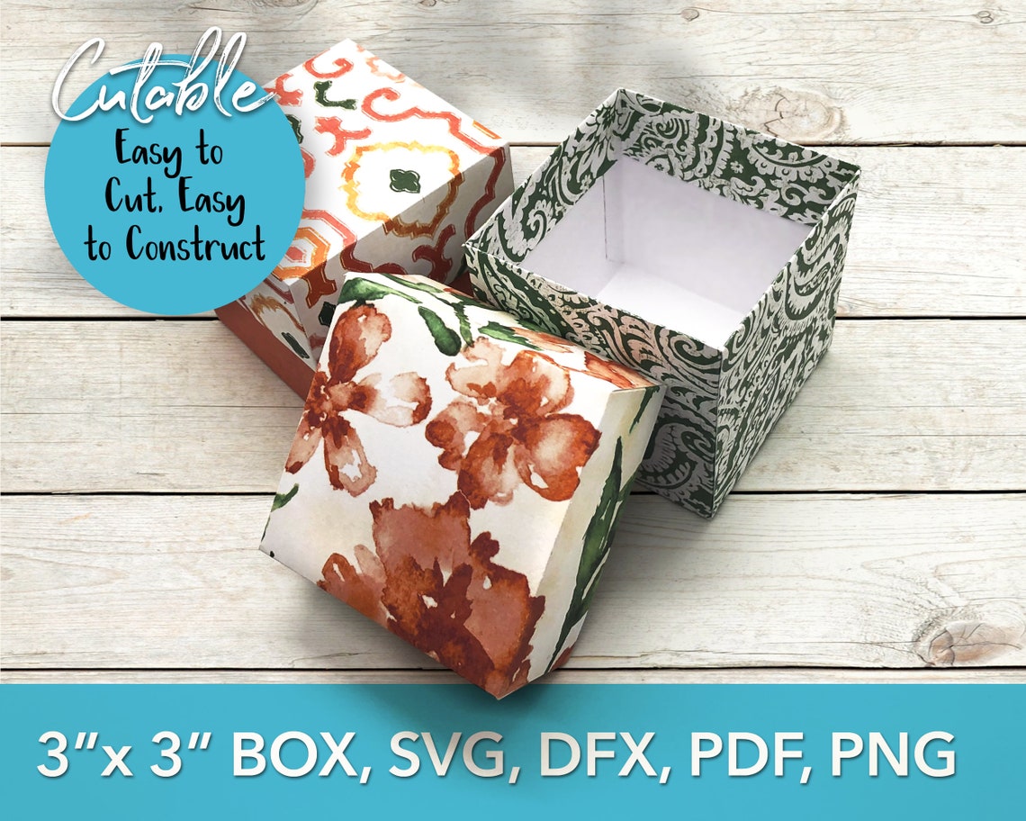 Square Box With Lid Template Box SVG for Cricut Box File for - Etsy Canada