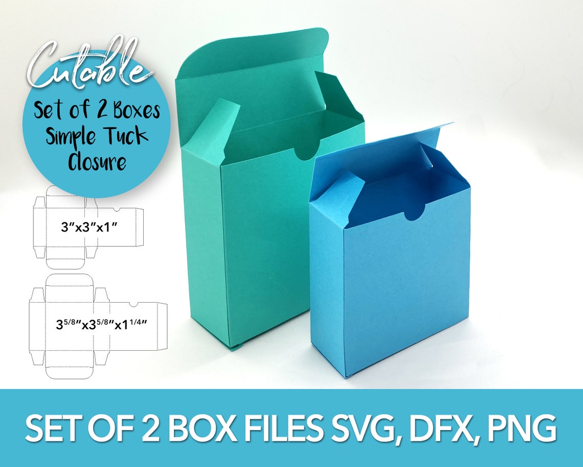 Box Template Set Square Box Cricut SVG Silhouette DFX - Etsy UK