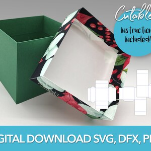 4 Inch Square Box With Lid, SVG for Cricut, Silhouette DFX, Gift Box ...