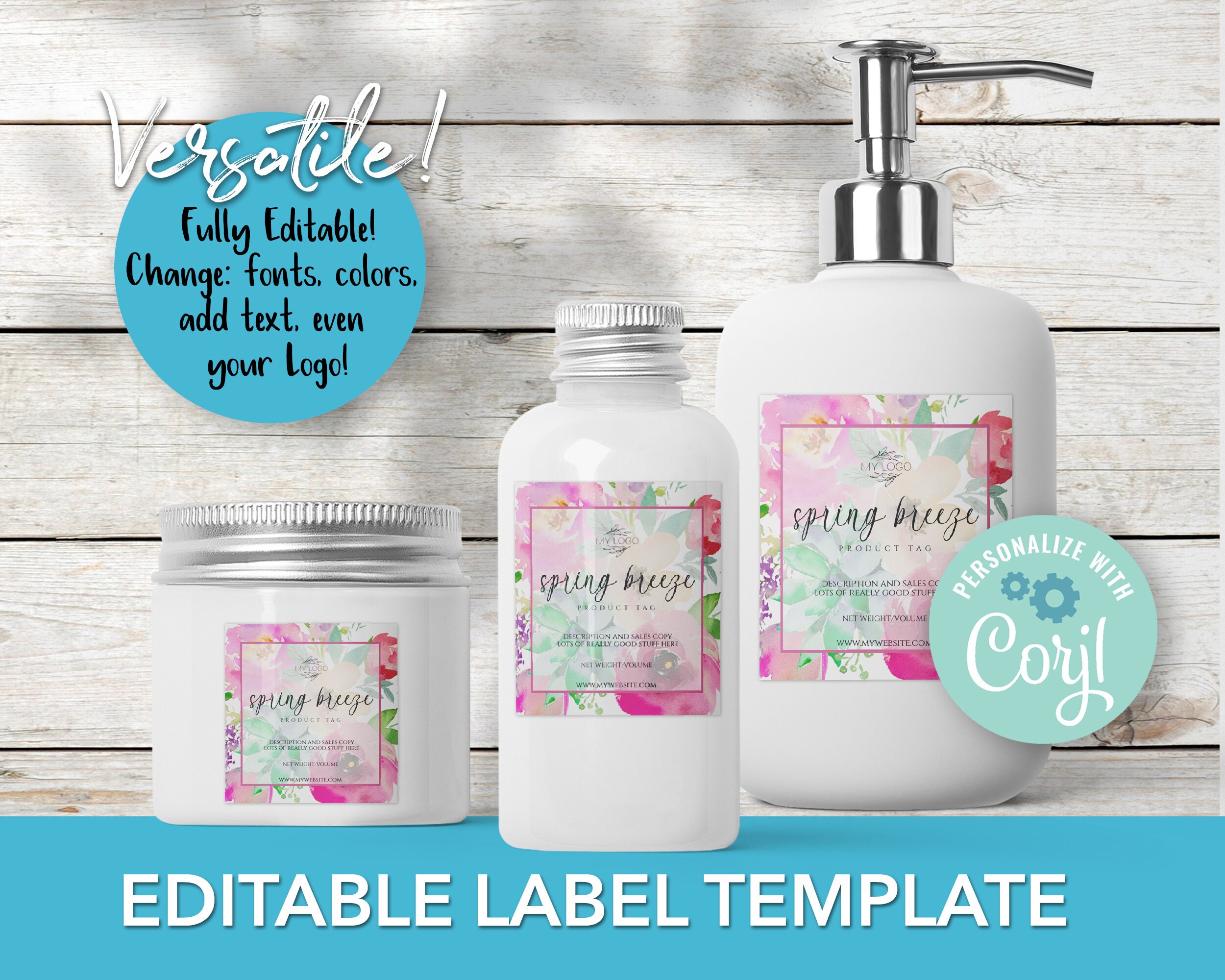 Square Label Template Corjl Editable Label Instant Download Etsy