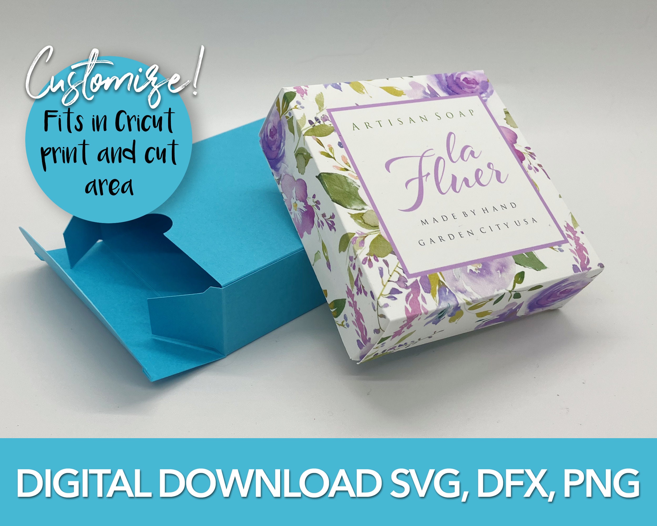 Tuck Opening Box, Square Box, Cricut SVG, Silhouette DFX, Digital ...
