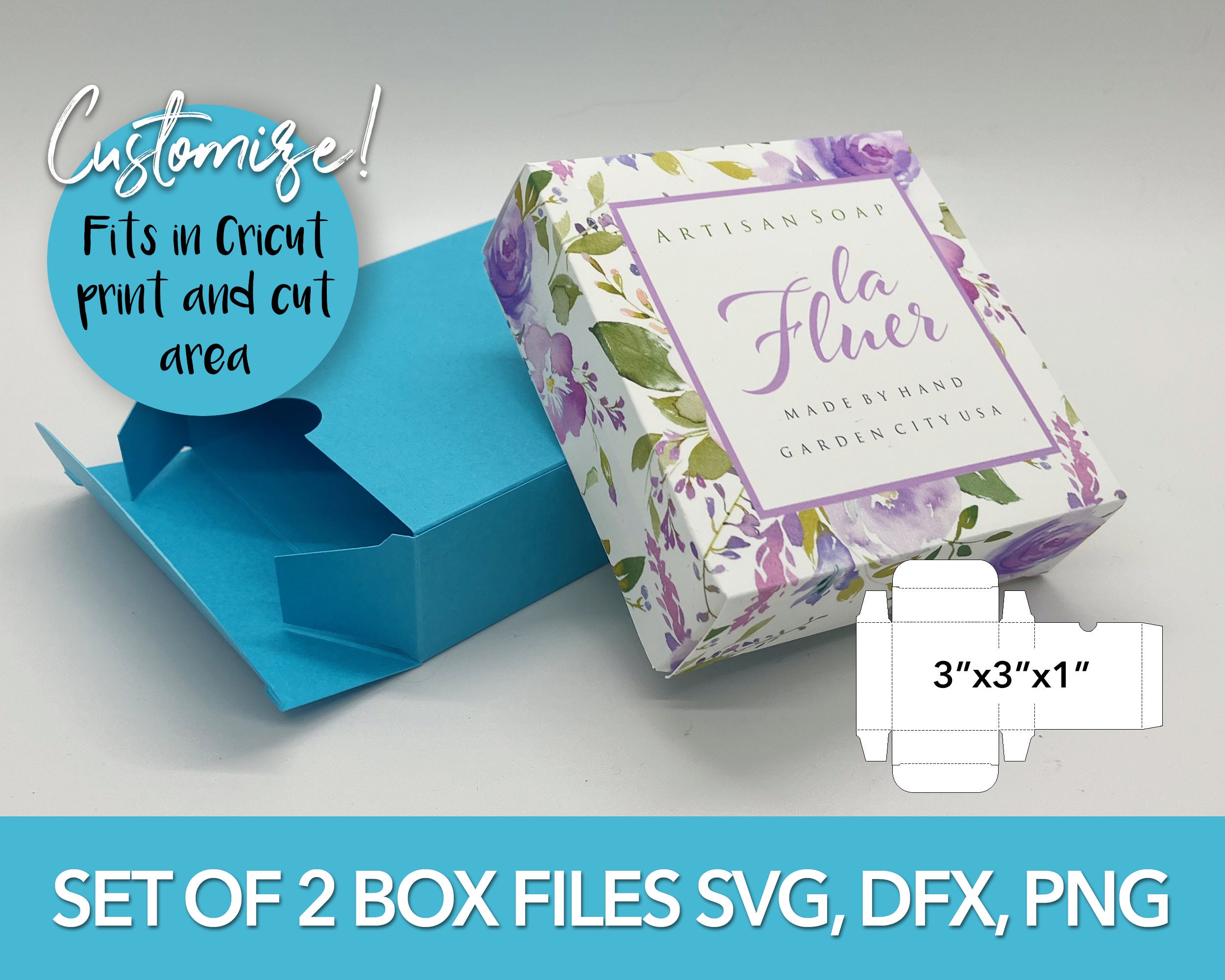 Box Template Set Square Box Cricut SVG Silhouette DFX - Etsy UK