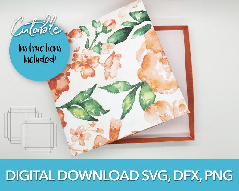 Large Square Box With Lid, Cricut SVG, Silhouette DFX, Digital Download ...