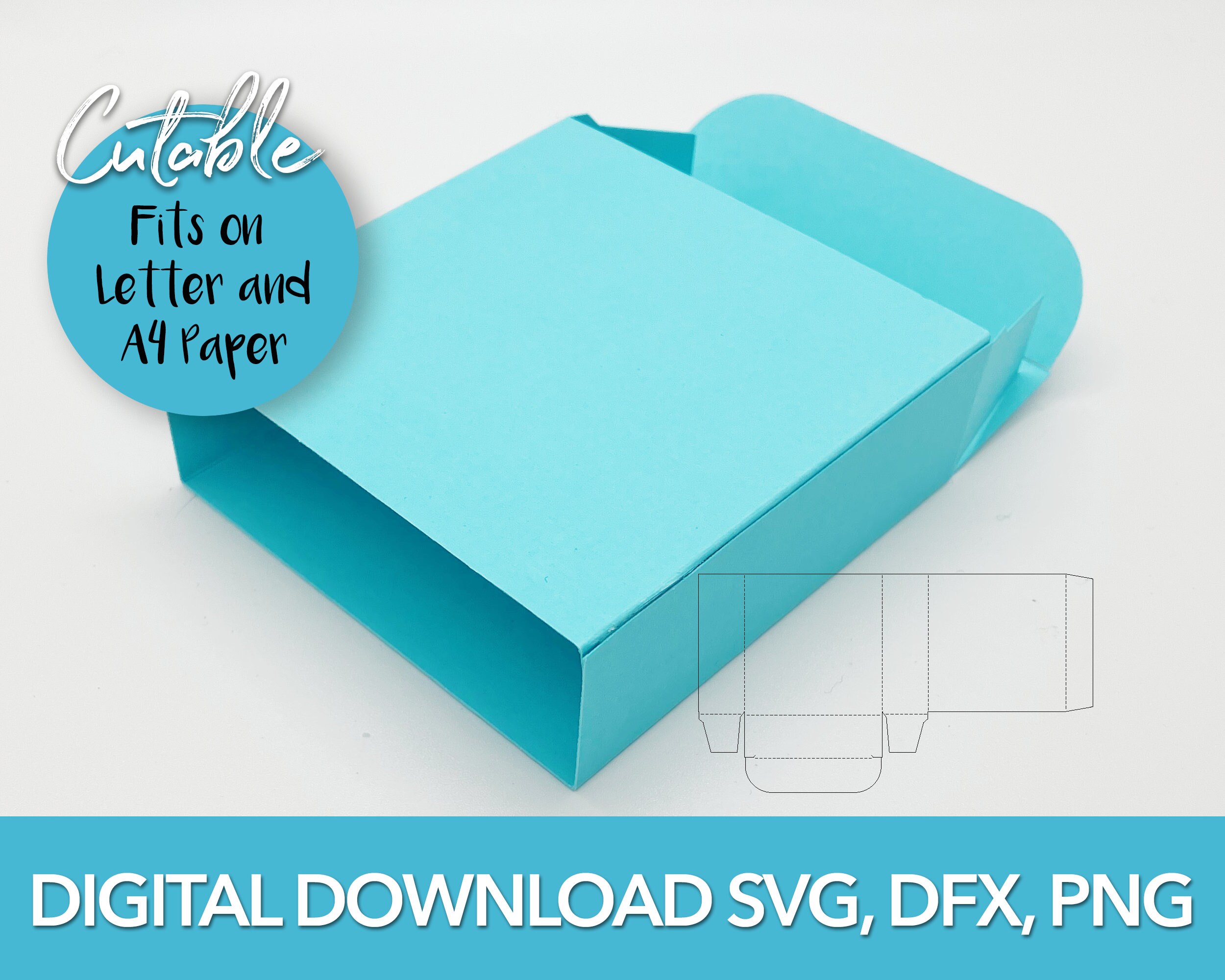 Square Box Template Open End Cricut SVG Silhouette DFX - Etsy Canada