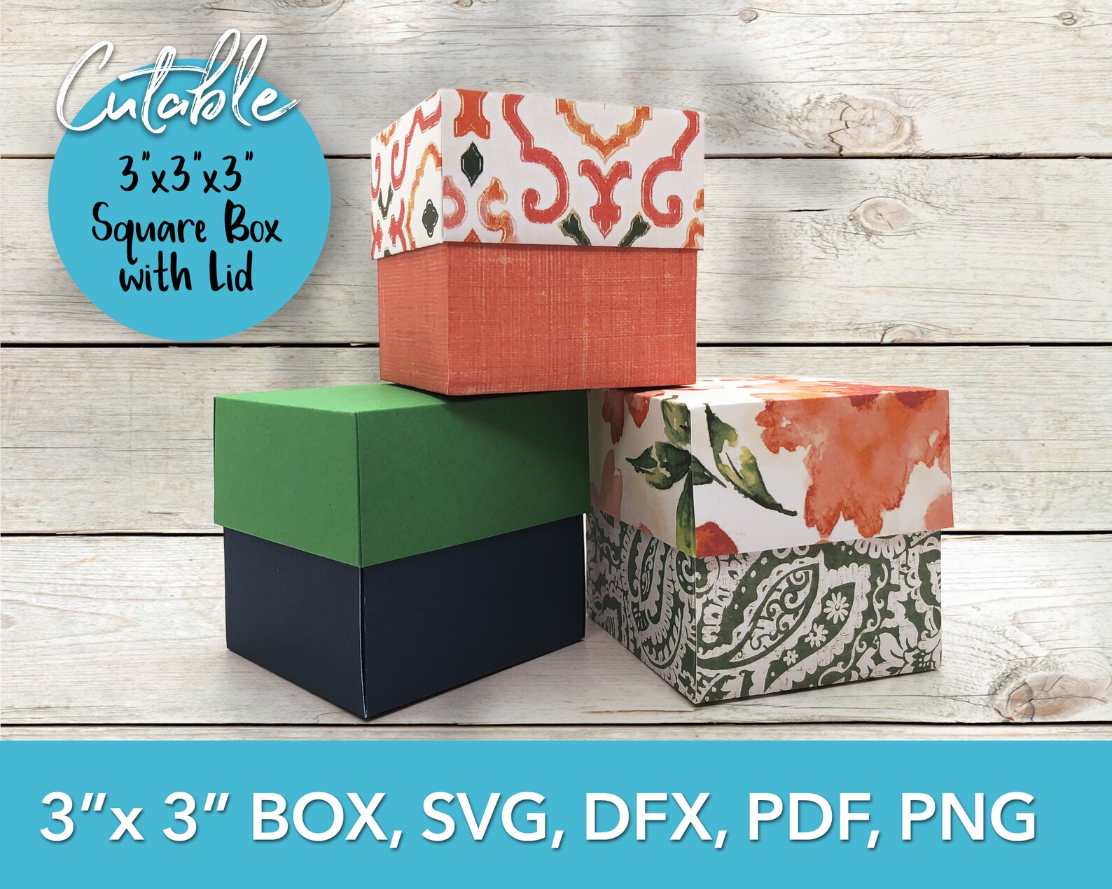 Square Box With Lid Template, Box SVG for Cricut, Box File for ...