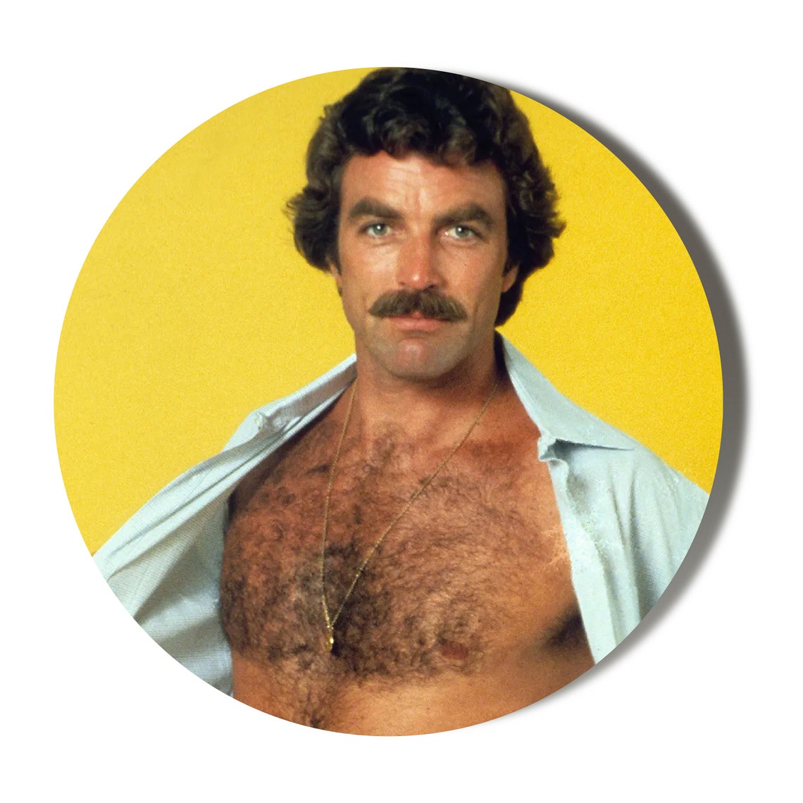 Tom Selleck 70's Heartthrob Shirtless Novelty Badge - Etsy Australia