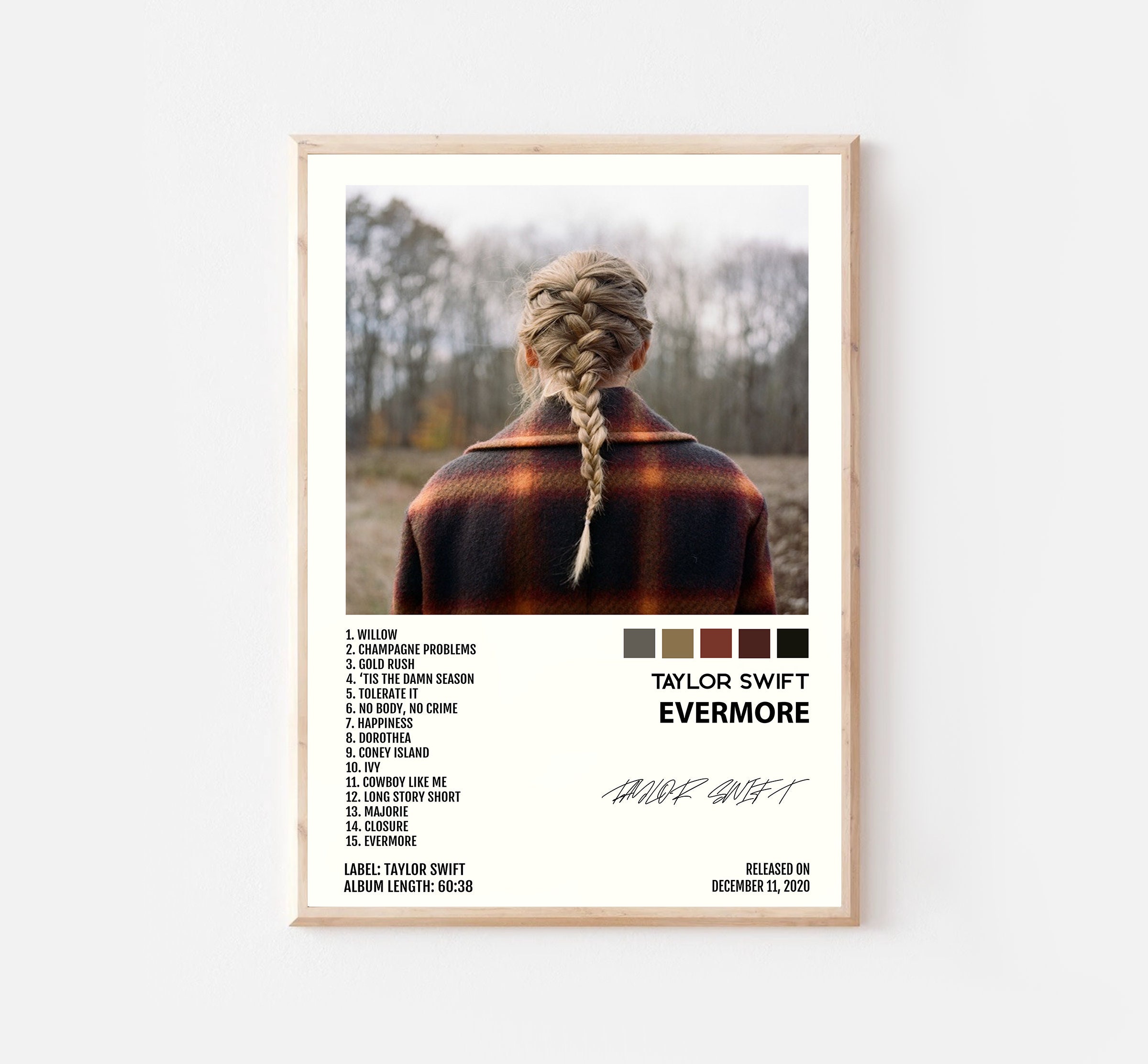 Taylor Swift Poster Evermore Album Cover Poster Print Wall - Etsy