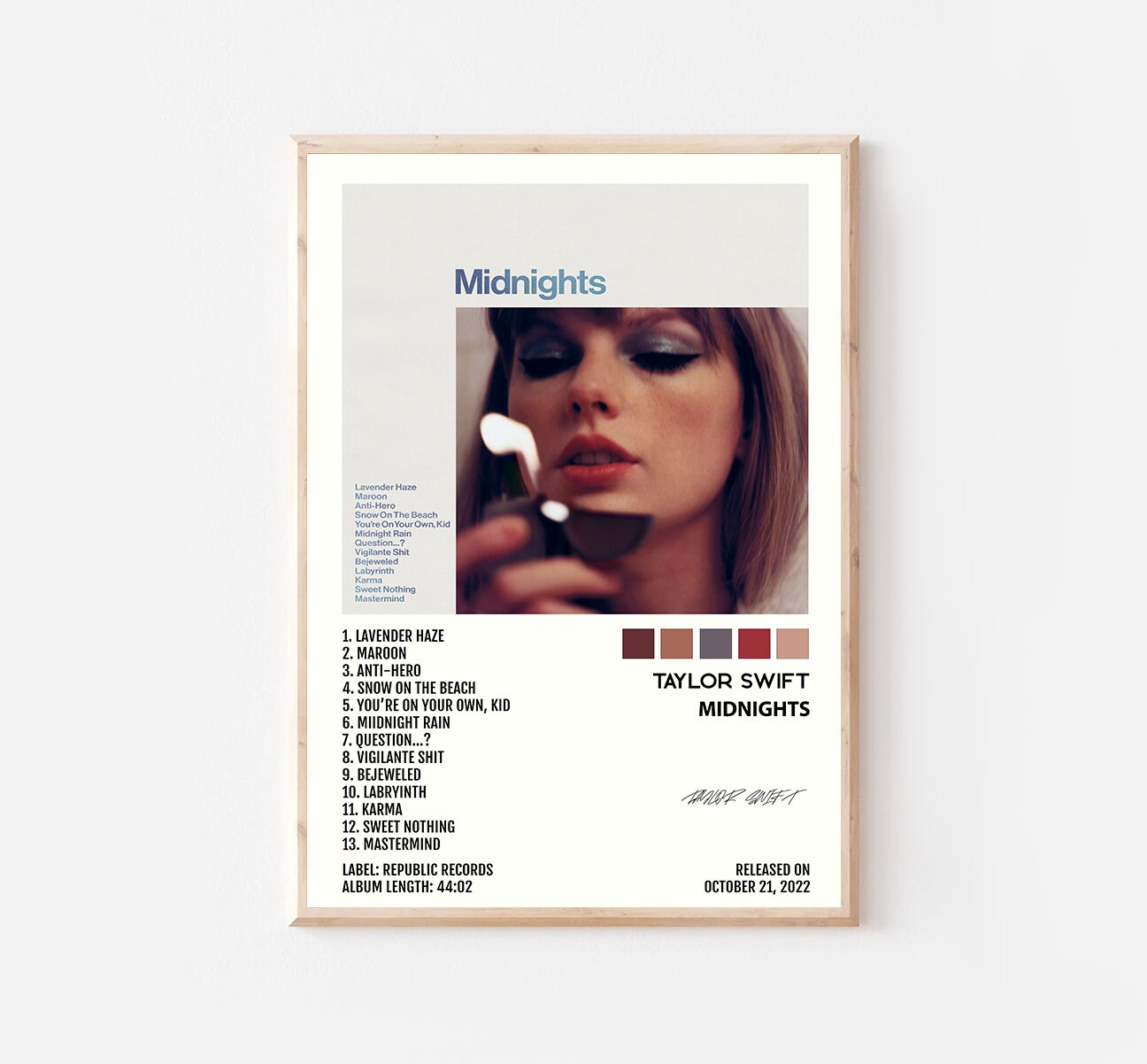 Taylor Swift Midnights Poster Taylor Swift Album Cover Etsy Ireland