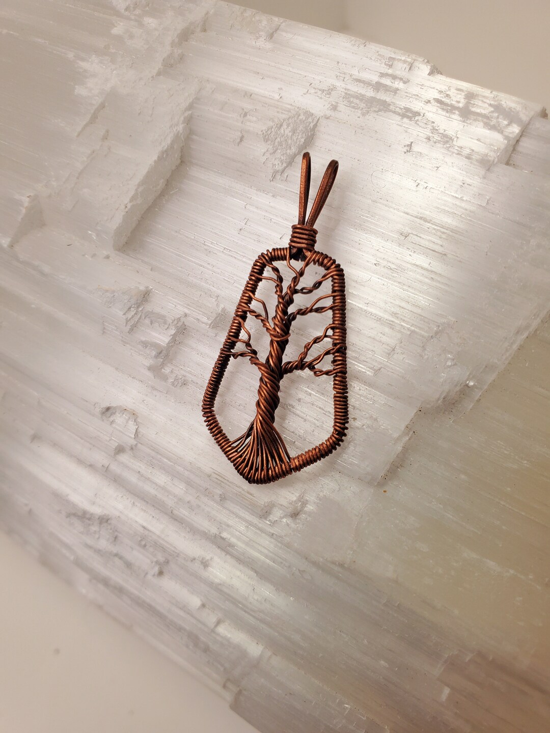 Small Badge Tree of Life Pendant | Wire Wrapped Copper Pendant ...