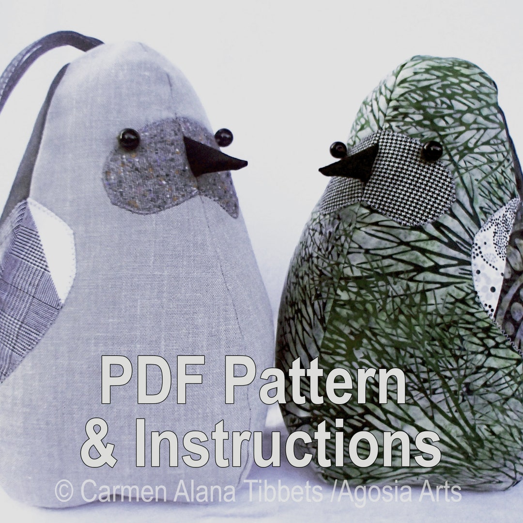Northern Mockingbird Doorstop and Stuffed Bird Digital PDF Pattern ...
