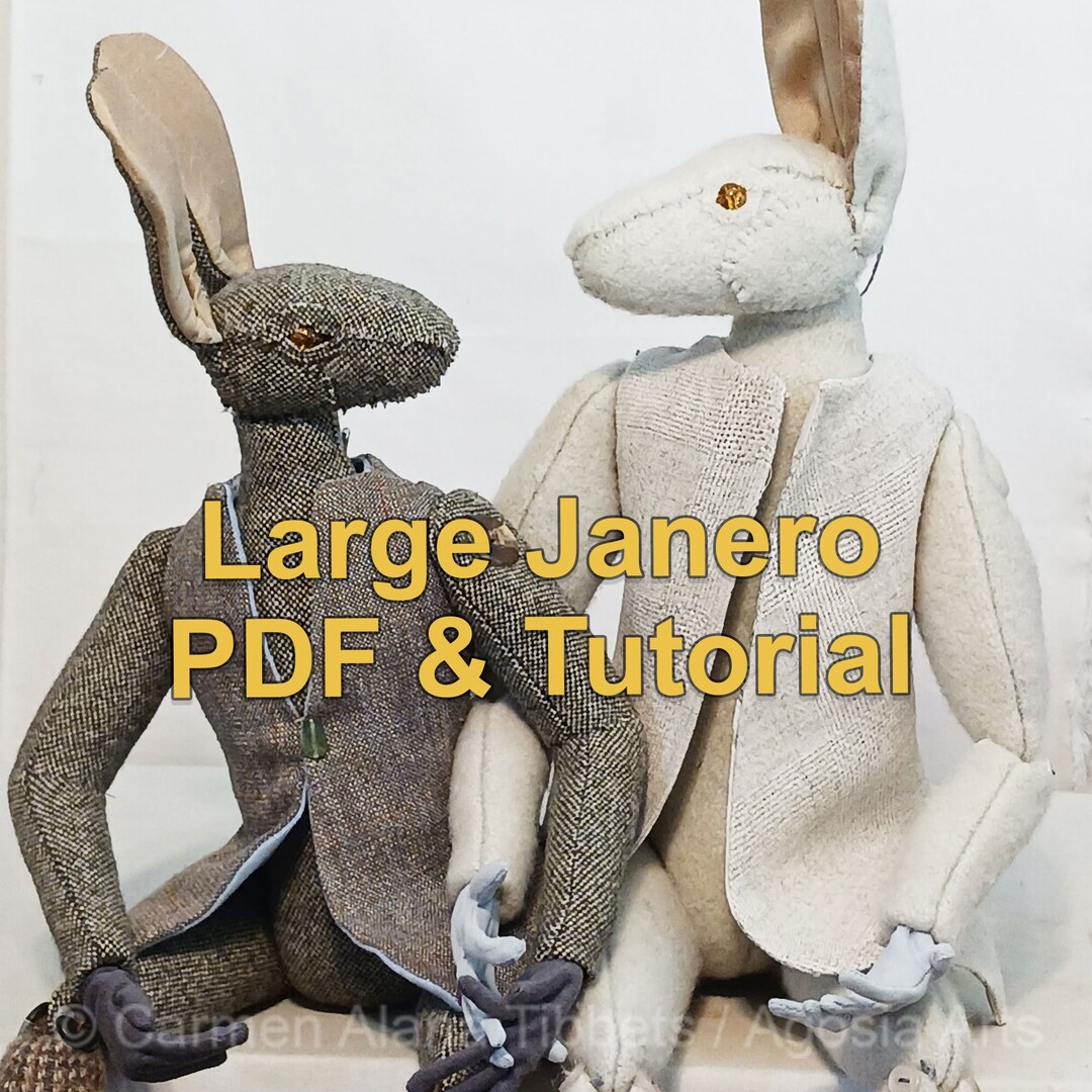 Large Janero the Jackrabbit Artdoll Pattern and Tutorial | Heirloom ...