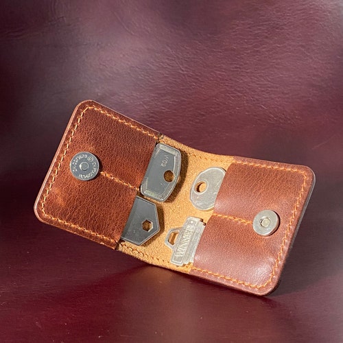 Vintage Leather Key Organizer Slim Leather Key Holder Leather - Etsy