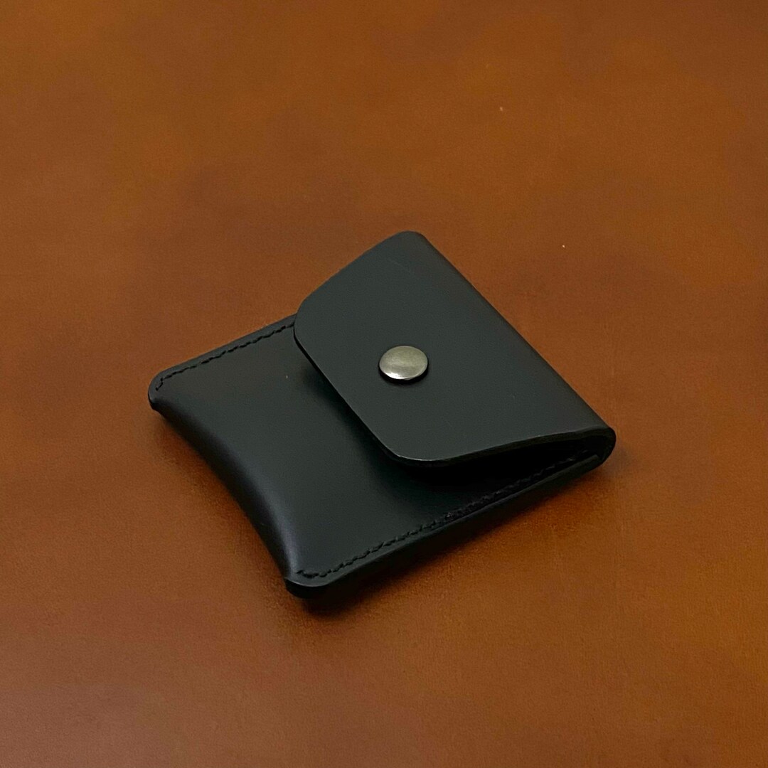 Leather Square Coin Pouch black - Etsy