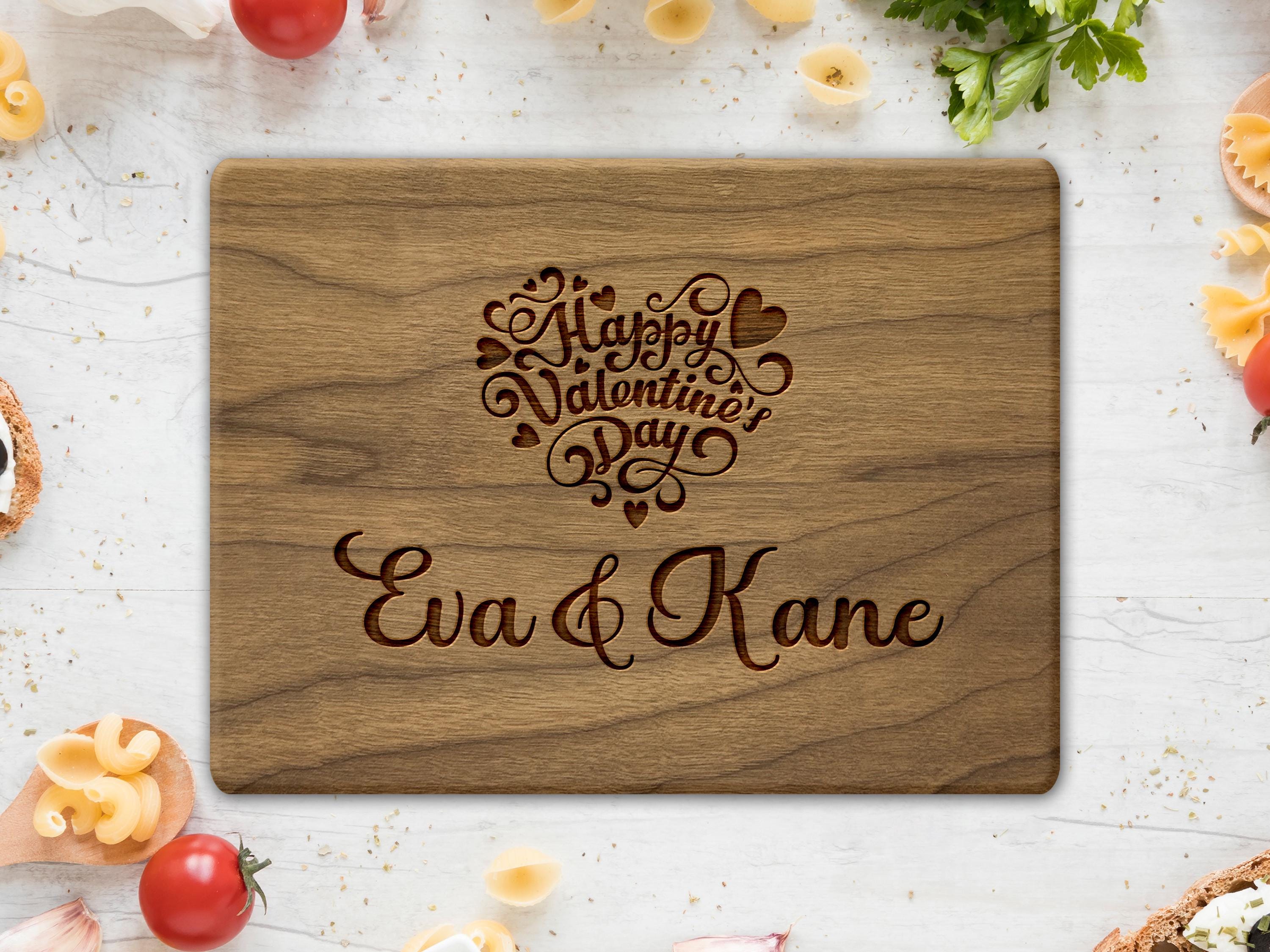 Personalized Valentines Day Cutting Board Custom Engraved Bread Board ...