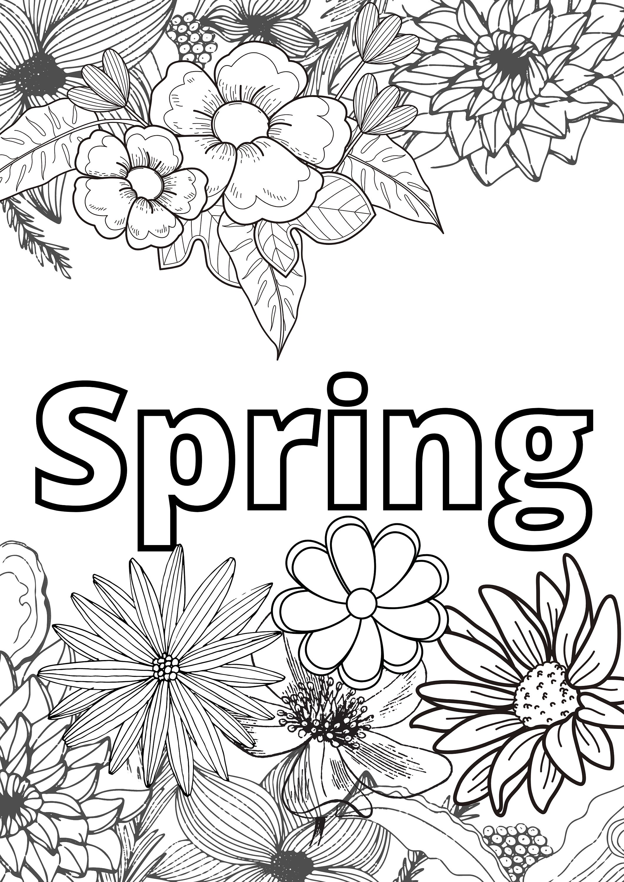 Spring Colouring Pages 10 Pages 10 different designs | Etsy