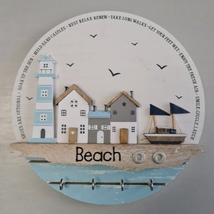Personalised Nautical Wooden Key Holder. Perfect Couples or Family ...