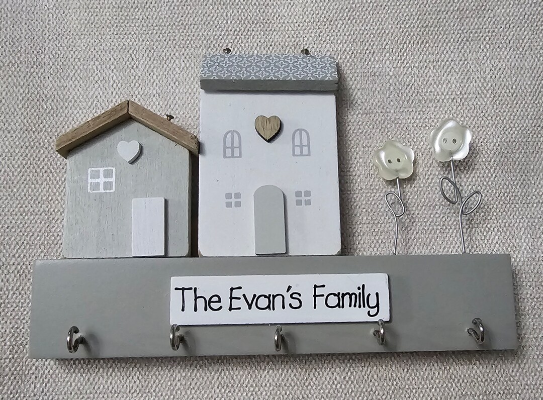 Personalised Wooden Key Holder, Perfect Couples or Family Present ...