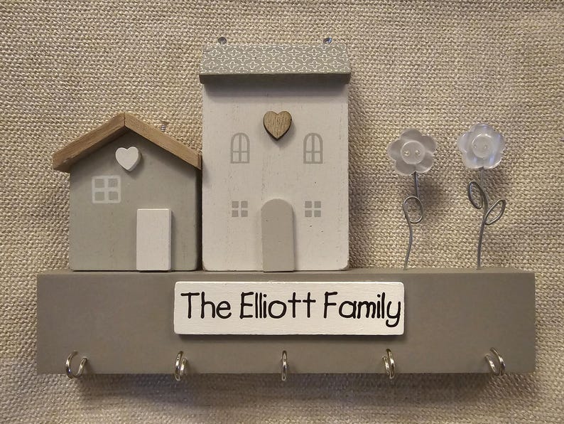 Personalised Wooden Key Holder, Perfect Couples or Family Present ...