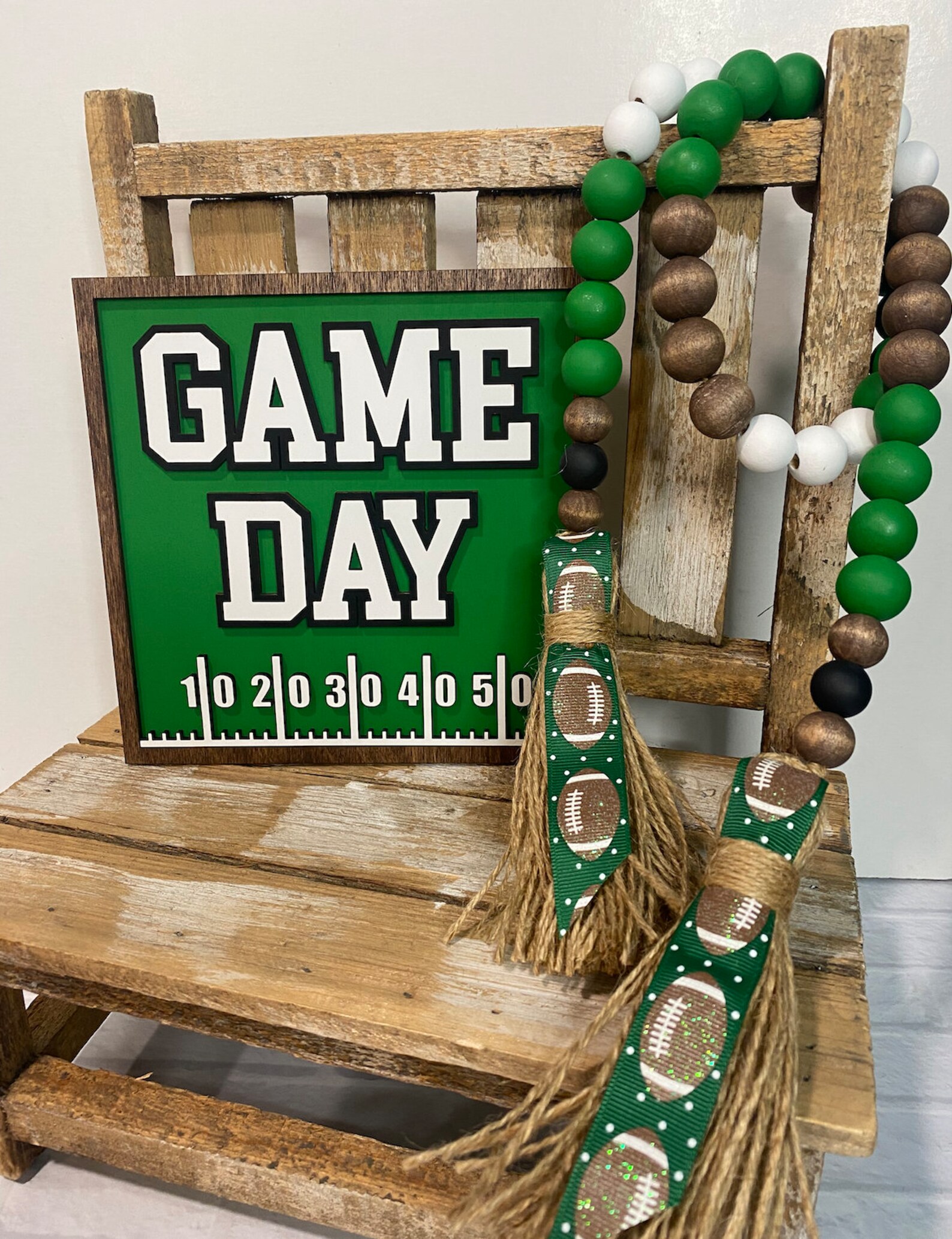 GAME DAY Football Sign/game Day Football Beaded Garland/football Decor ...