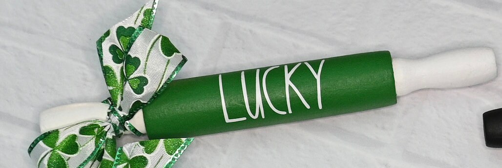 Rae Dunn Inspired, LUCKY Mini Rolling Pin, Tiered Display, Irish Decor ...