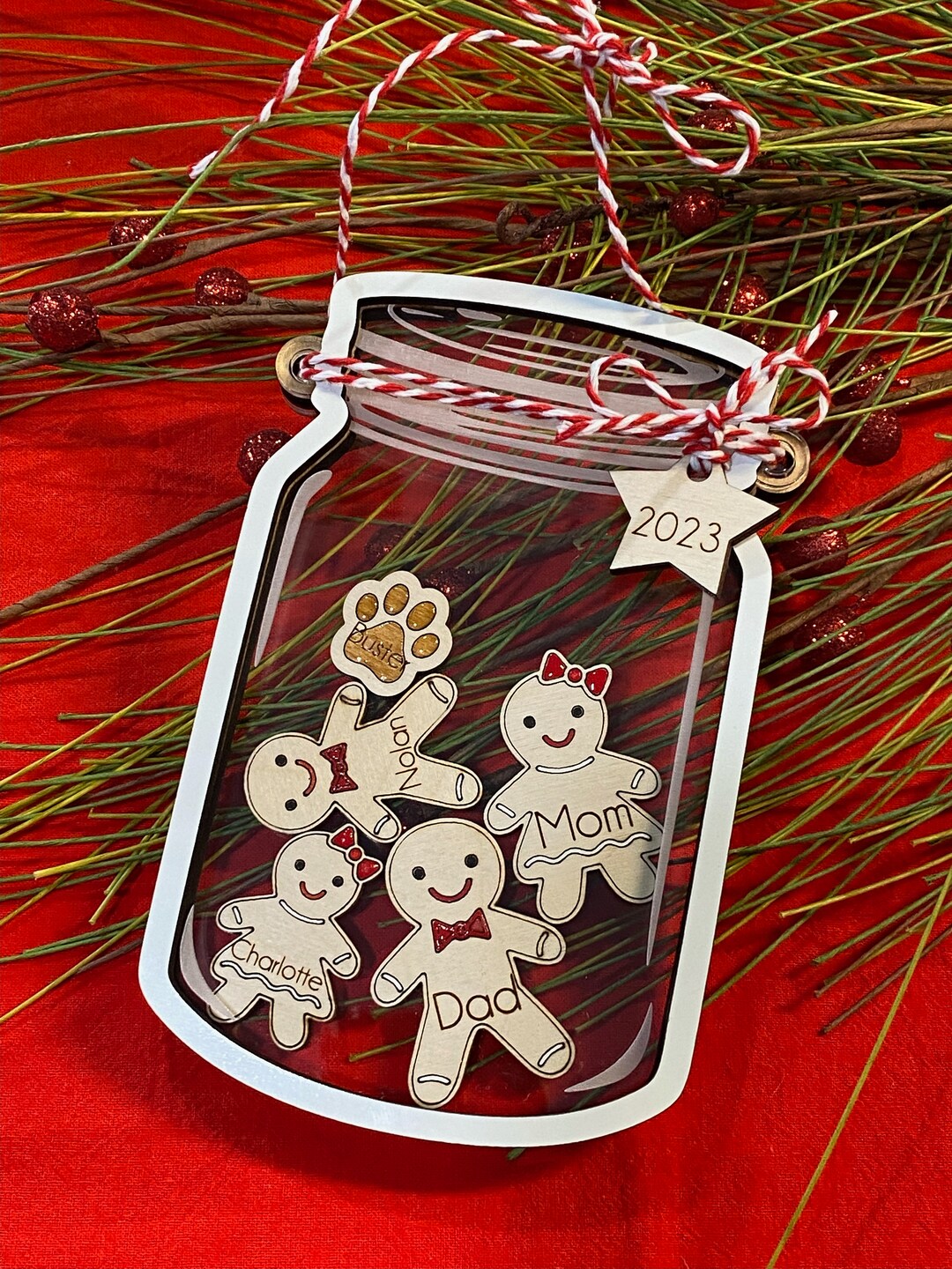 Personalized Mason Jar Gingerbread Ornament/personalized Family ...