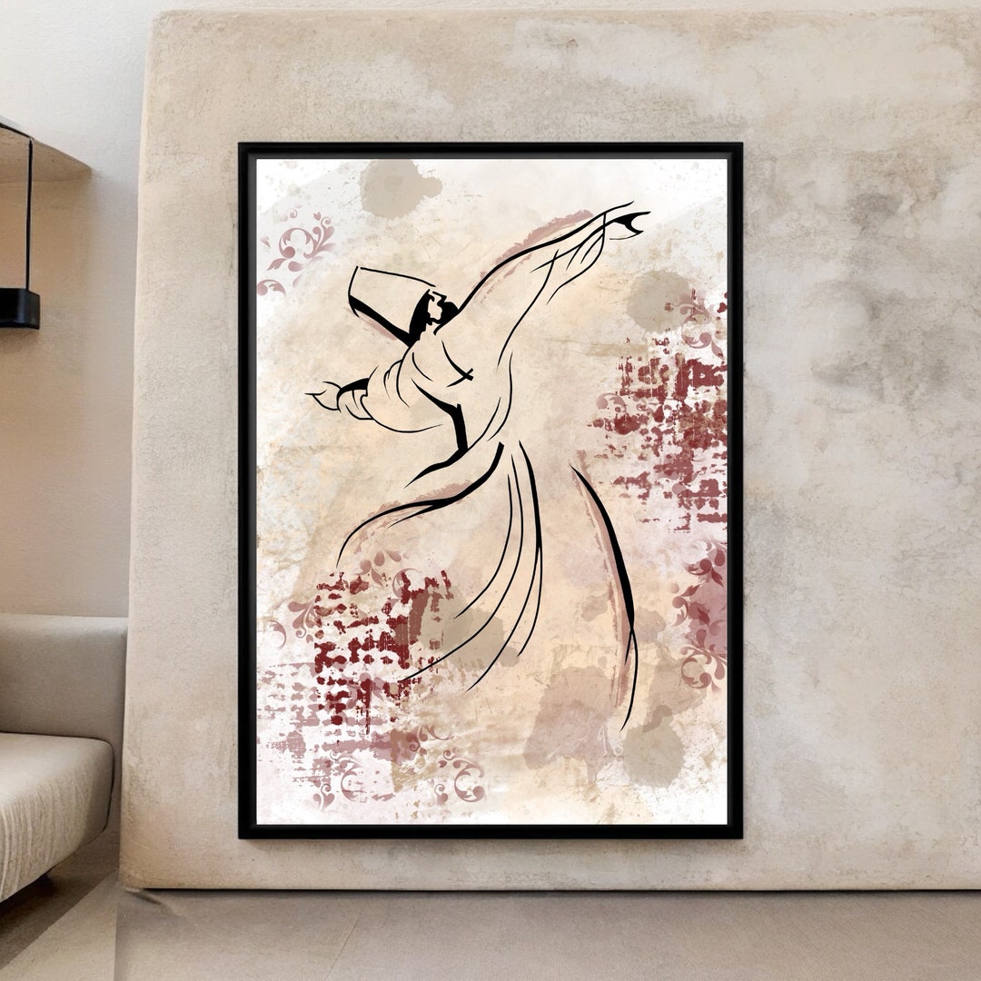 Whirling Dervish - Sufi Line Art - Abstract Minimalist - Islamic Art ...