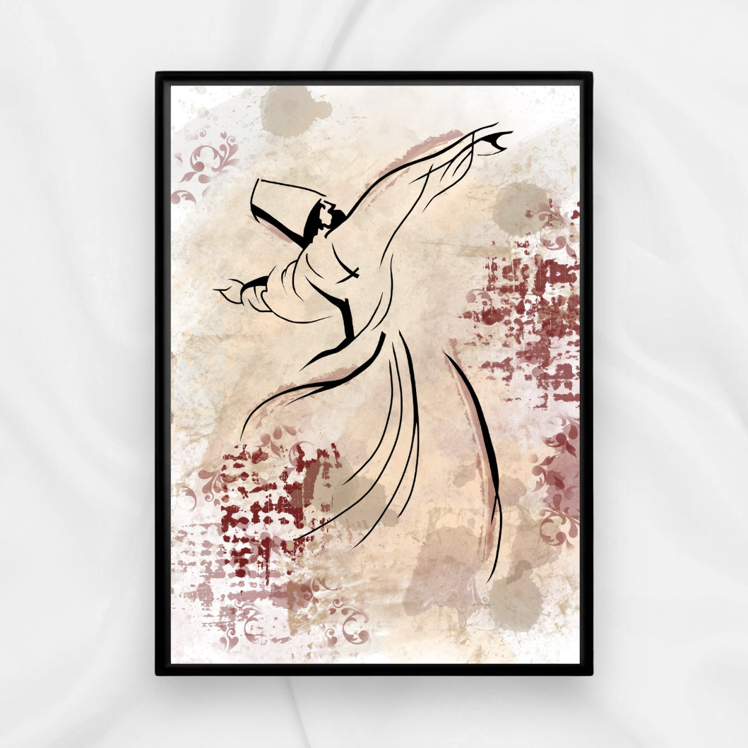 Whirling Dervish - Sufi Line Art - Abstract Minimalist - Islamic Art ...
